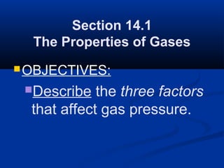 Chemistry - Chp 14 - The Behavior of Gases - PowerPoint | PPT