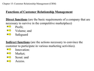 Chapter15: Customer Relationship Management (CRM) | PPT