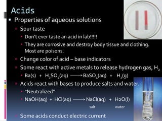 Chapter 15.1 : Properties of Acids and Bases | PPTX