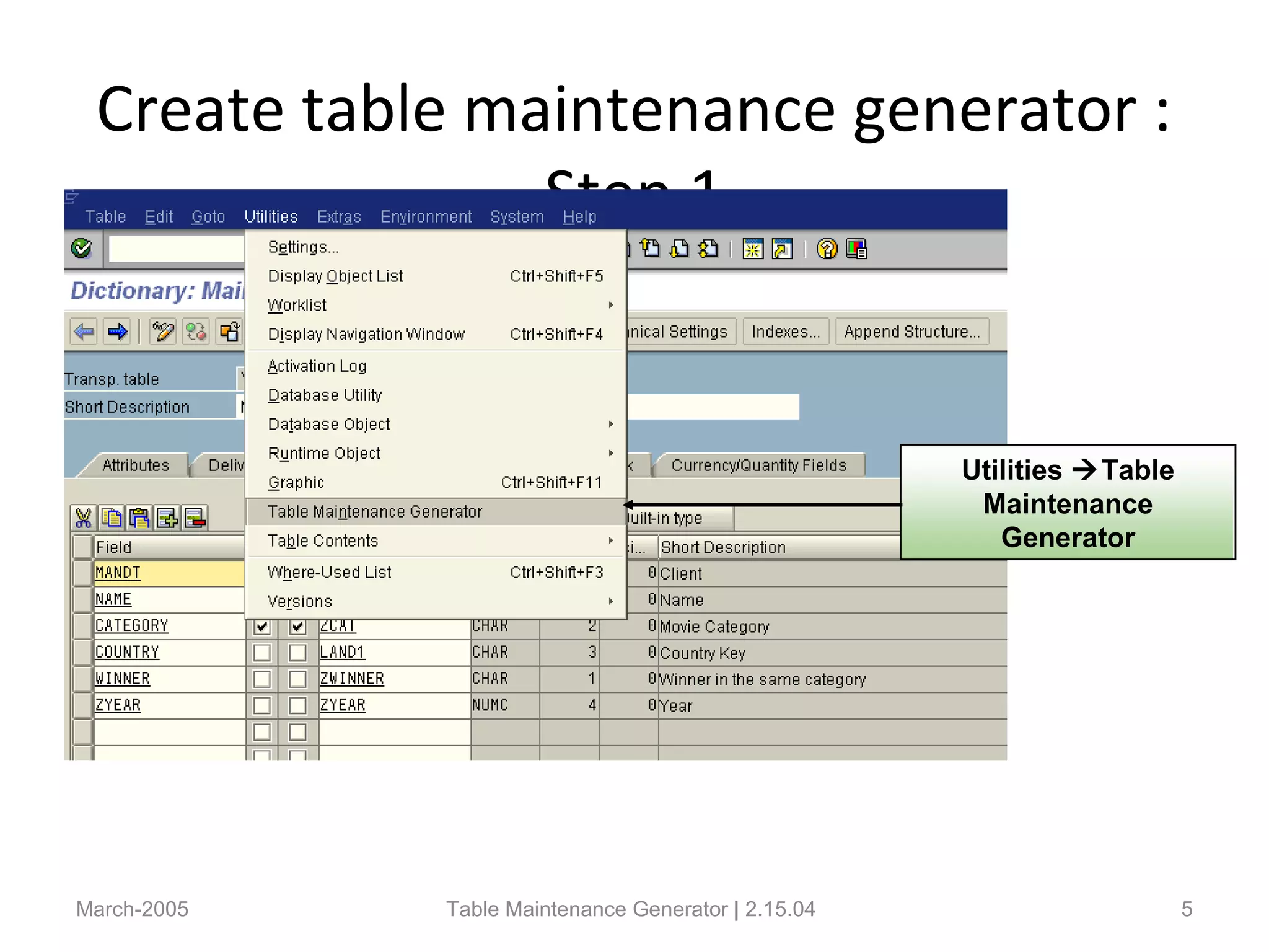 table maintenance generator1 | PPT