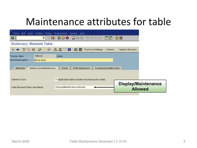 table maintenance generator1 | PPT