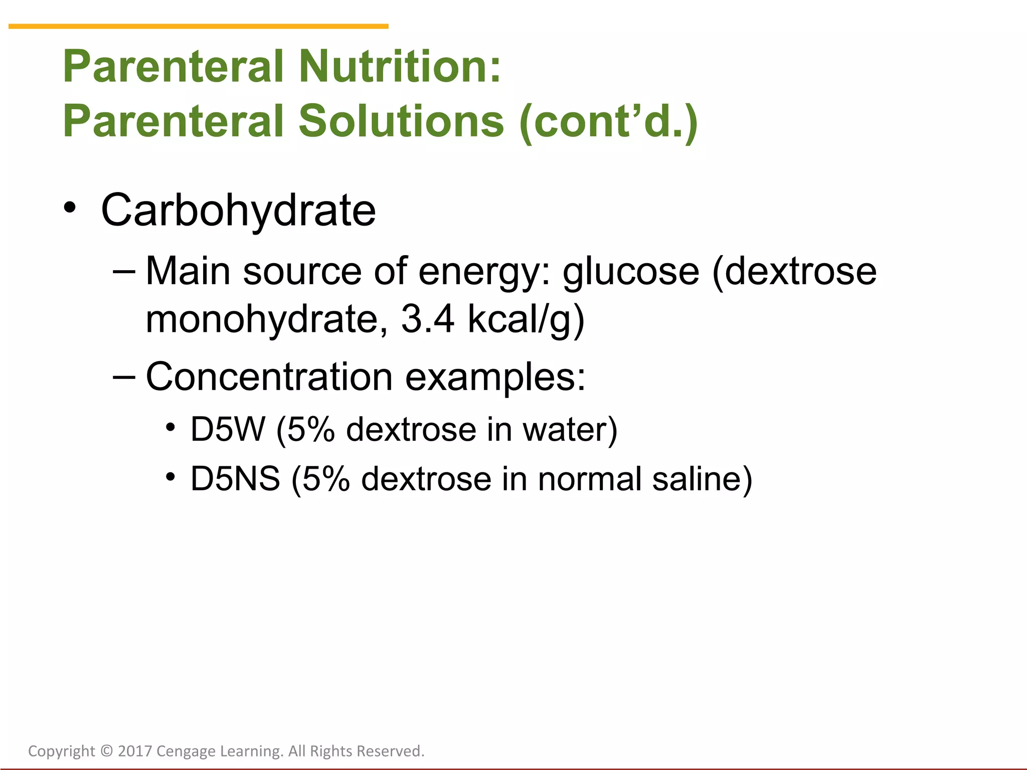 Chapter 15 Enteral and Parenteral Nutrition Support | PPT