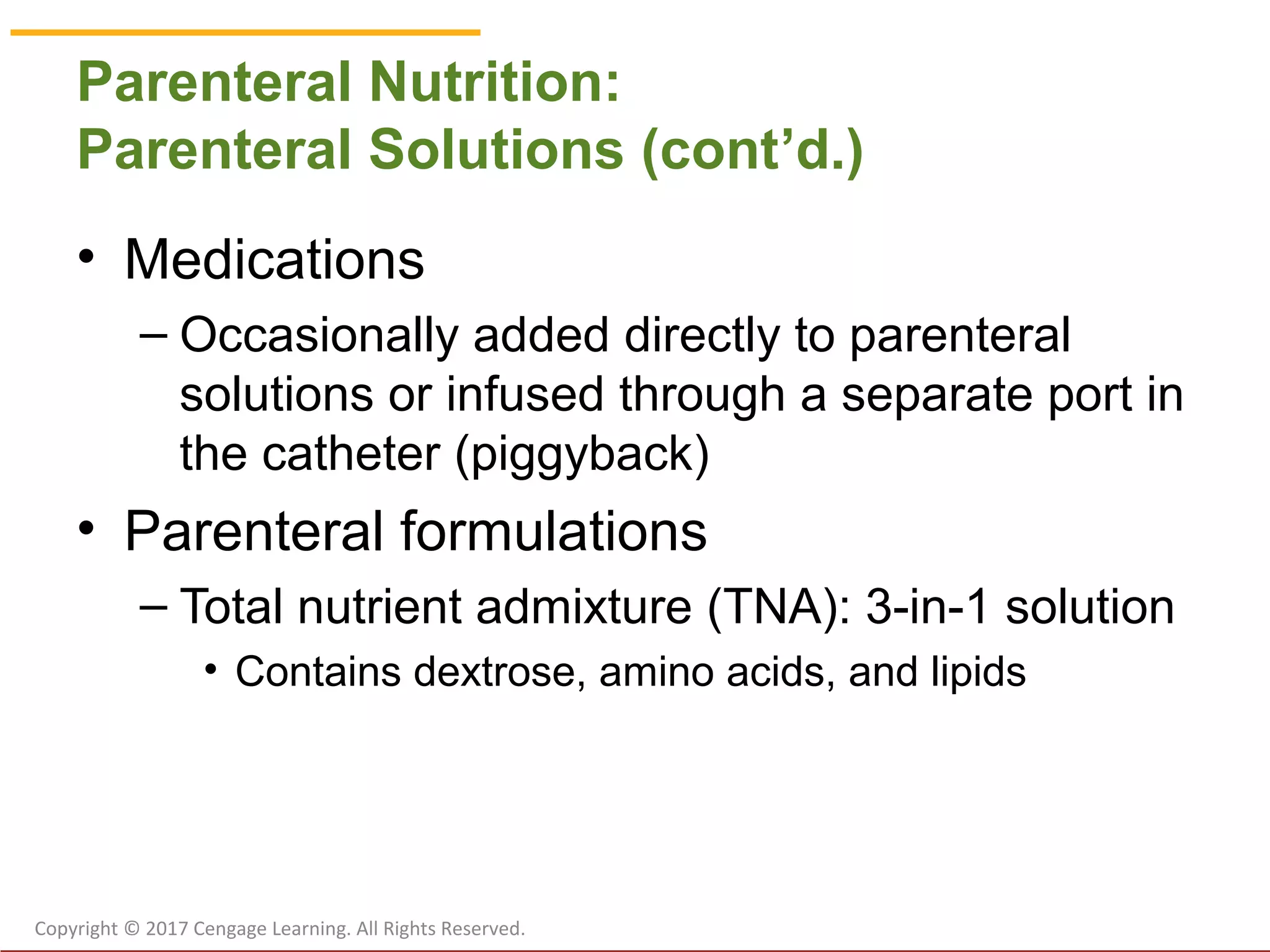 Chapter 15 Enteral and Parenteral Nutrition Support | PPT