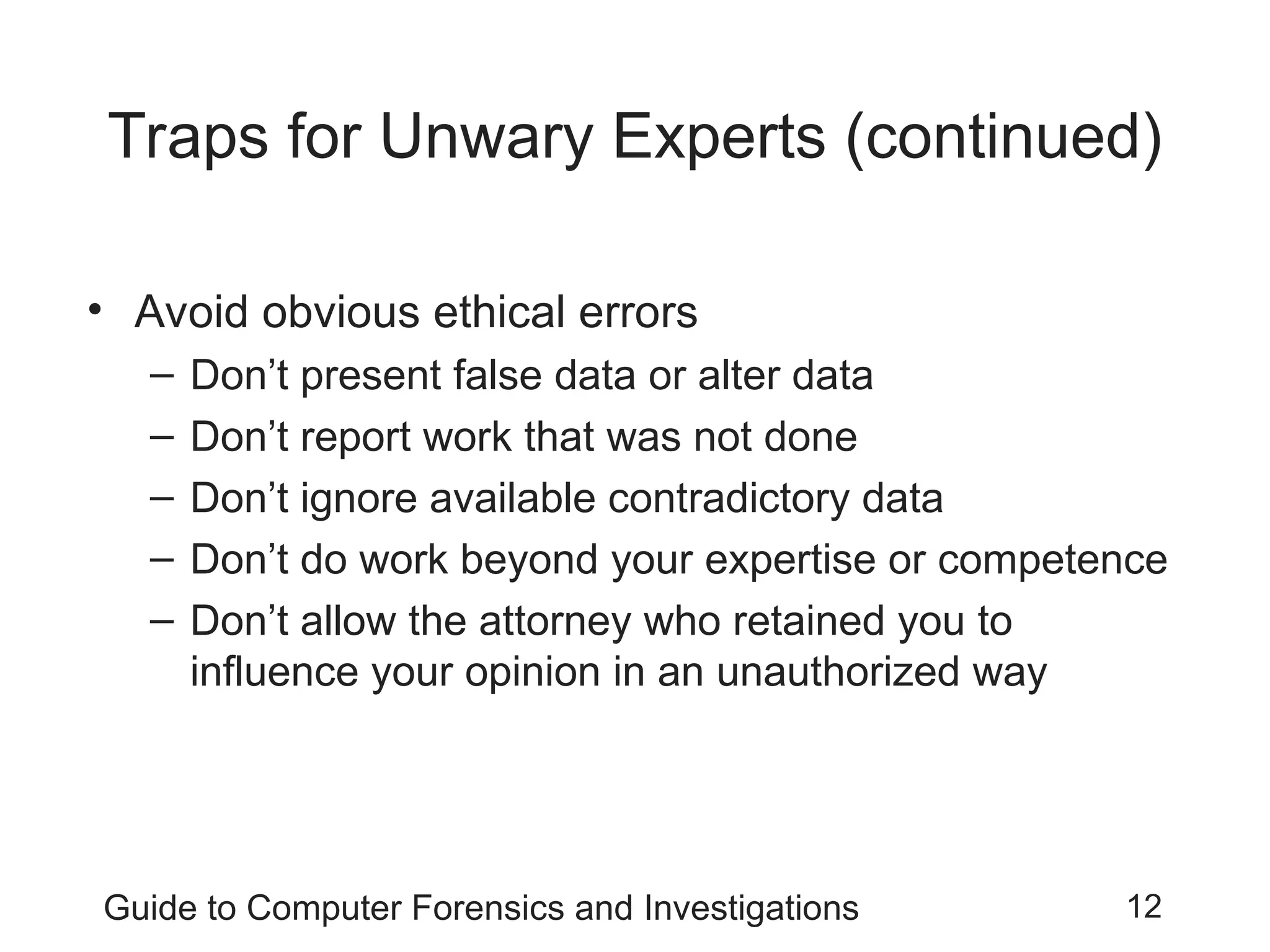 Chapter 15 - Ethics for the Expert Witness.ppt