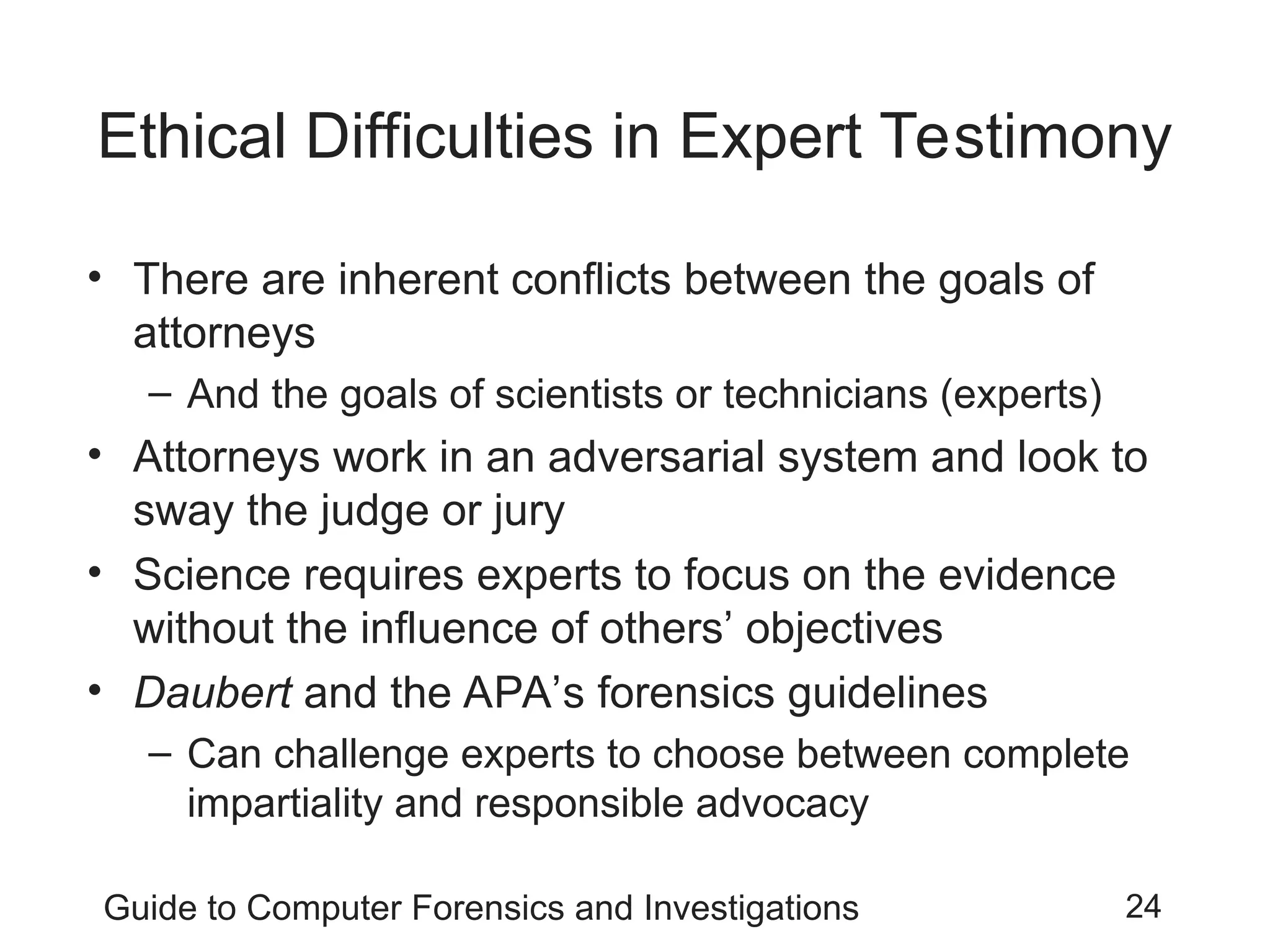 Chapter 15 - Ethics for the Expert Witness.ppt
