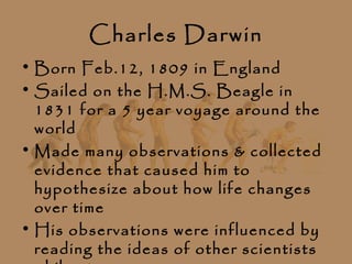 Chapter15 evolution(darwin) | PPT