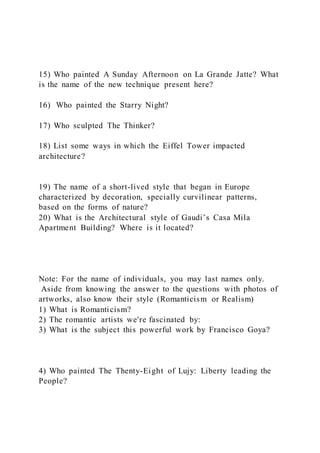 Chapter 15 BaroqueNote Know that the artarchitecture presente | PDF