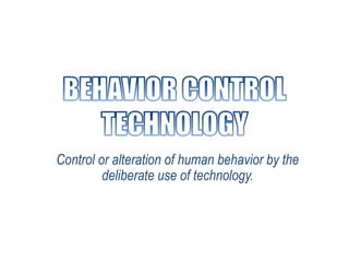 Bioethics Behavior Control | PDF
