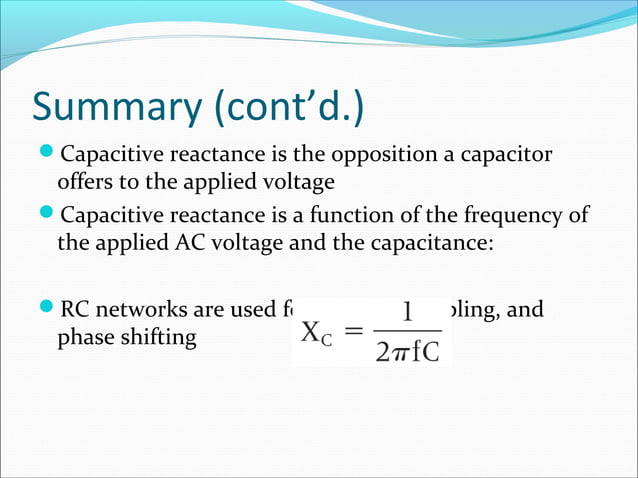 capacitive ac circuits | PPT