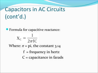 capacitive ac circuits | PPT