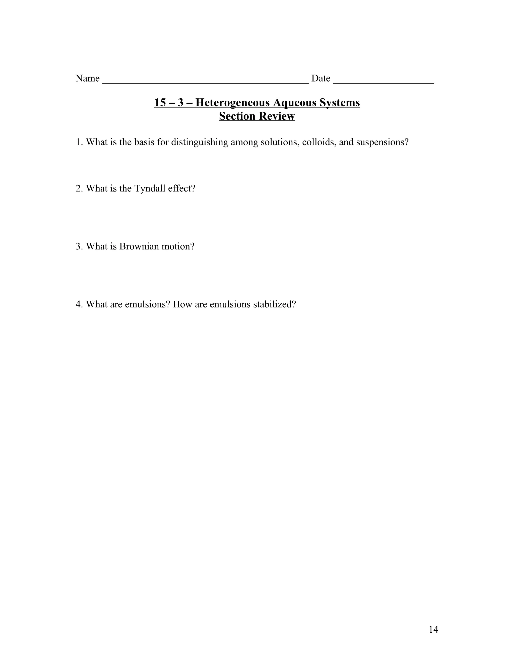 Chemistry - Chp 15 - Water and Aqueous Systems - Notes | DOC