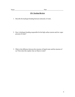 Chemistry - Chp 15 - Water and Aqueous Systems - Notes | DOC ...