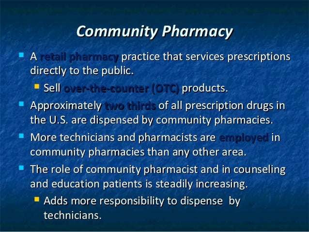 Chapter 15 community pharmacy