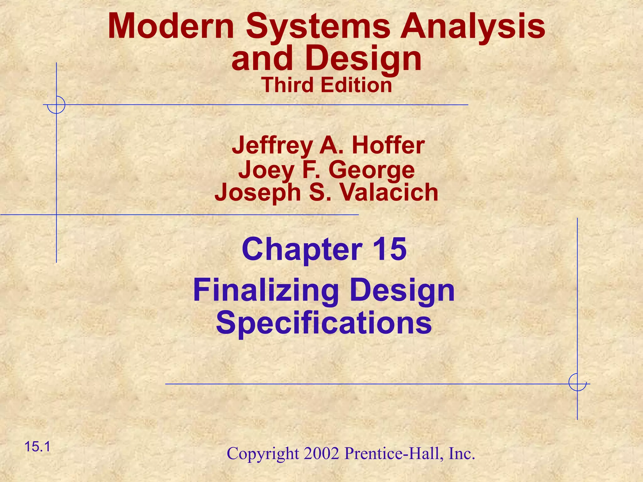 Chapter15 finalizing design specifications | PPT