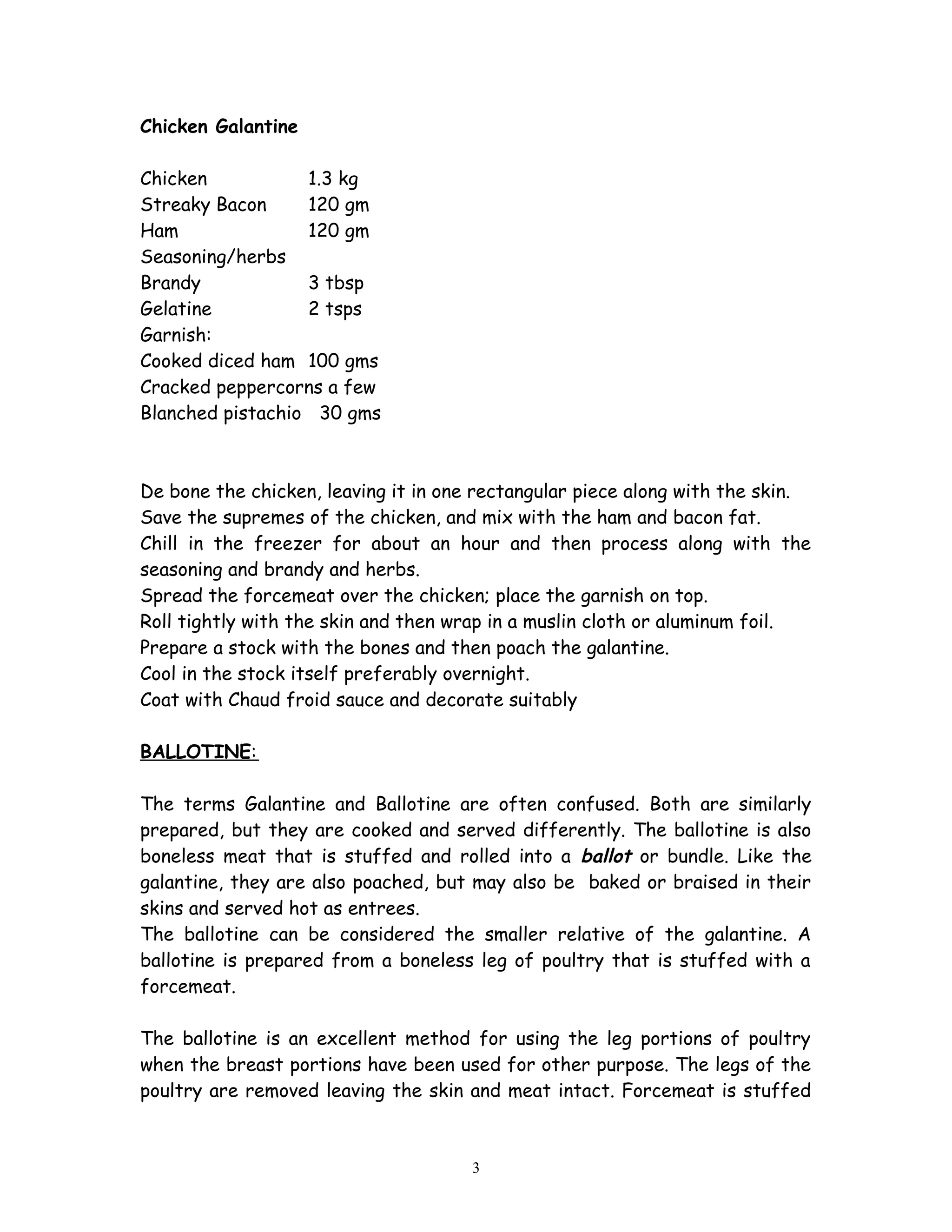Chapter 15 galantine, ballotine, roulade and parfait | DOC