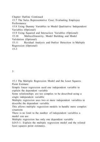 Chapter 15Multiple Regression and Model BuildingCo | DOCX