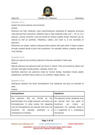 Chapter 15 polymers | PDF