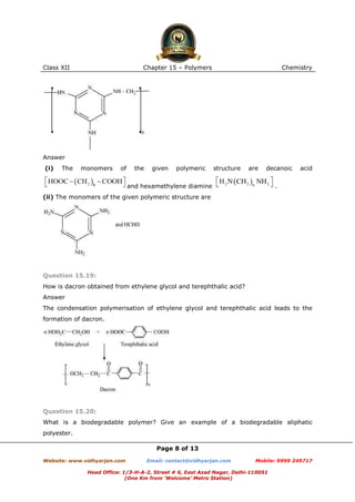 Chapter 15 Polymers | PDF