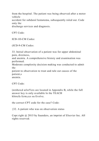 CHAPTER 15 r Evaiuation and Management (EM) Services,fA,.docx