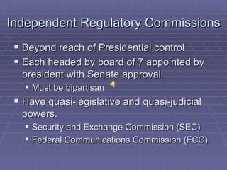 Chapter 15 section 4 (independent agencies) | PPT