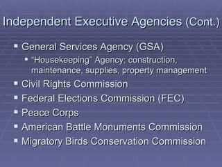 Independent Agencies And Commissions