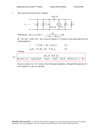 Chapter 15 solutions_to_exercises(engineering circuit analysis 7th) | PDF