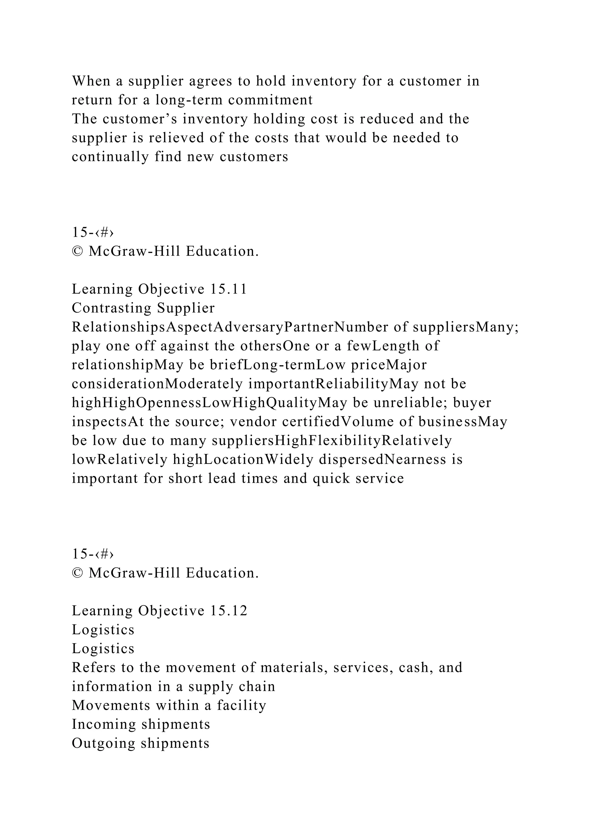 Chapter 15Supply Chain Management© McGraw-Hill Education. Al.docx ...