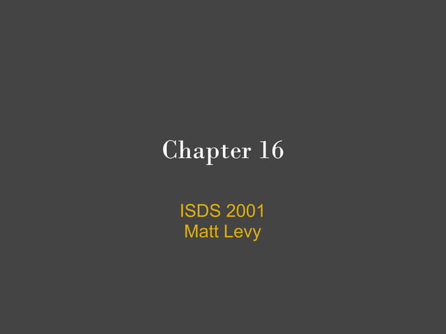 Chapter 16 | PPT