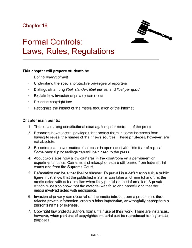 C16 - Formal Controls : Laws, Rules & Regulations | PDF