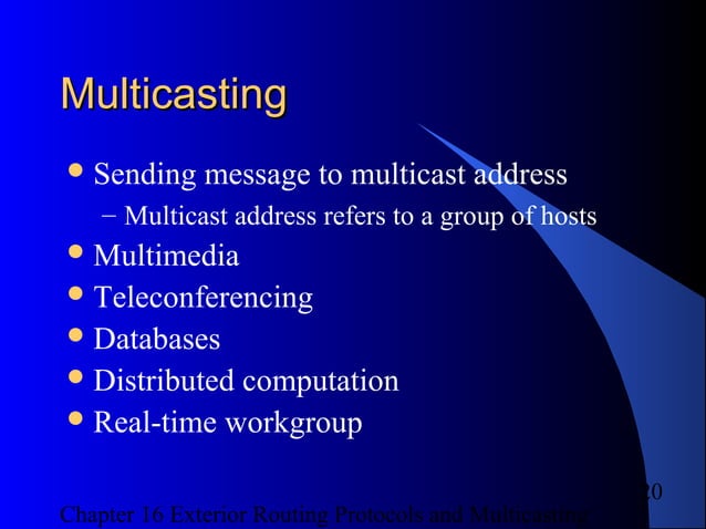 Exterior Routing Protocols And Multi casting Chapter 16 | PPT