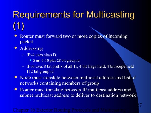 Exterior Routing Protocols And Multi casting Chapter 16 | PPT