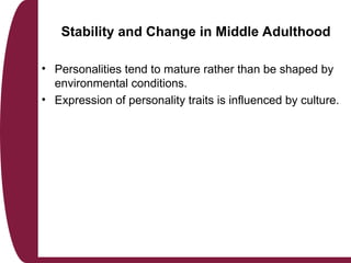 Ppt for Middle adulthood:Social And Emotional development | PPT