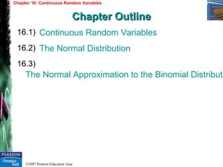 Chapter 16 - Continuous Random Variables | PPT