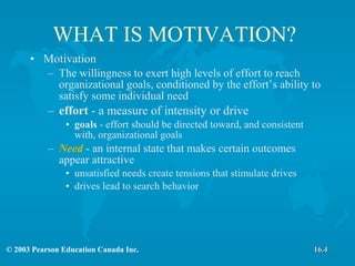Chapter 16 Motivating Employees | PPT