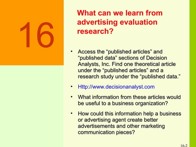 Chapter 16 promotion evaluation | PPT