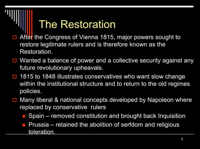 Europe After Napoleon | PPT