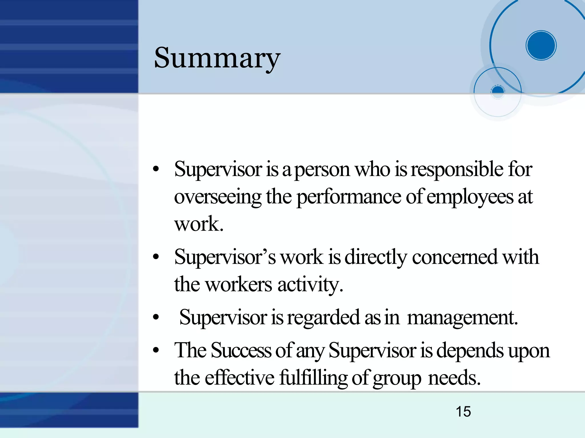 Supervision - Types, Techniques, Function and Responsibilities of of ...
