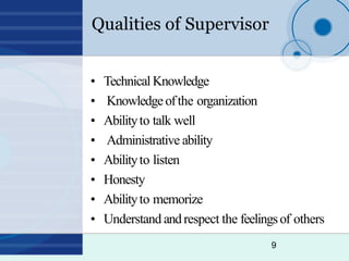 Supervision - Types, Techniques, Function and Responsibilities of of ...