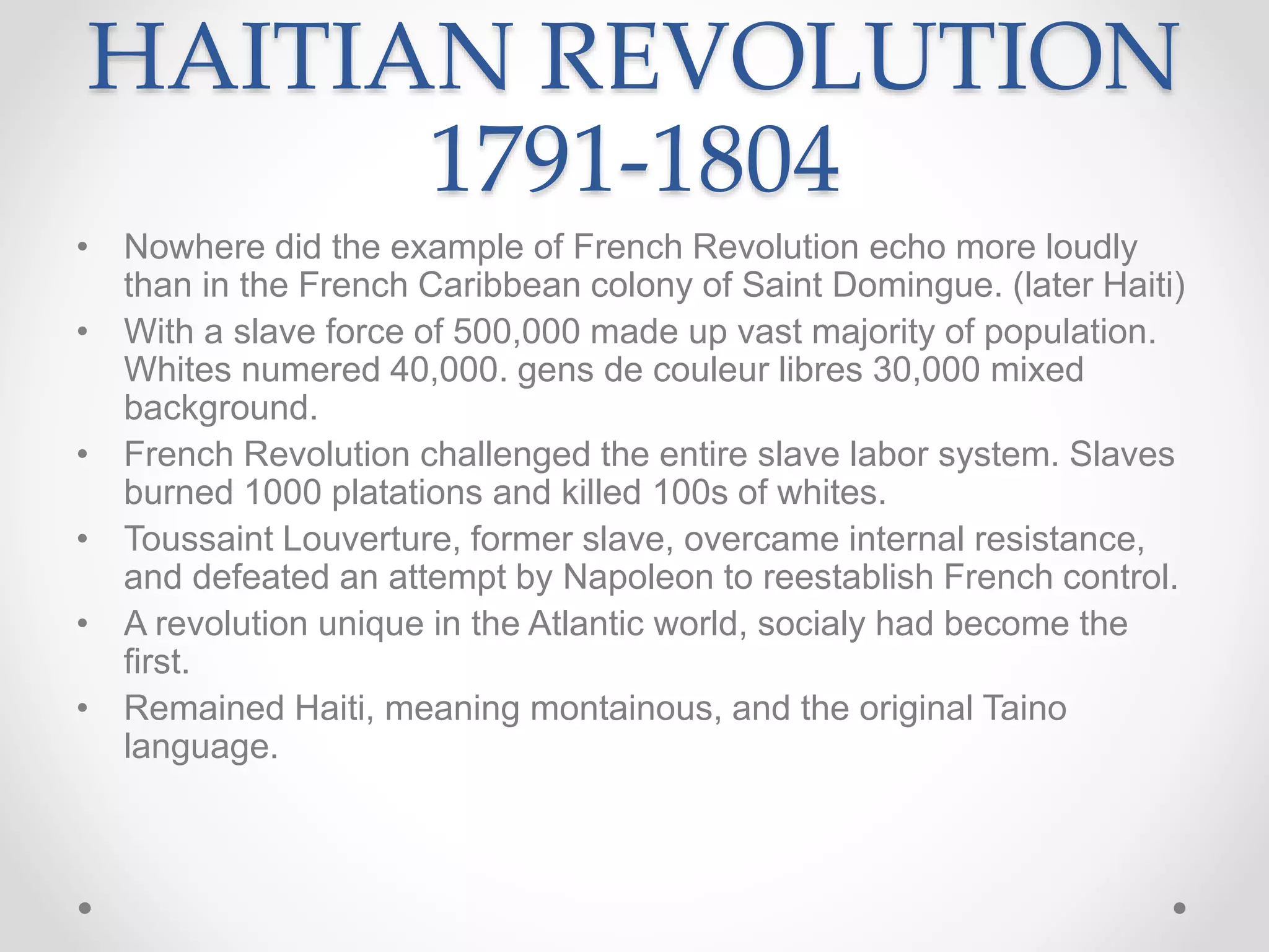 AP WORLD HISTORY: Chapter 16 Atlantic Revolutions: Global Echoes 1750 ...
