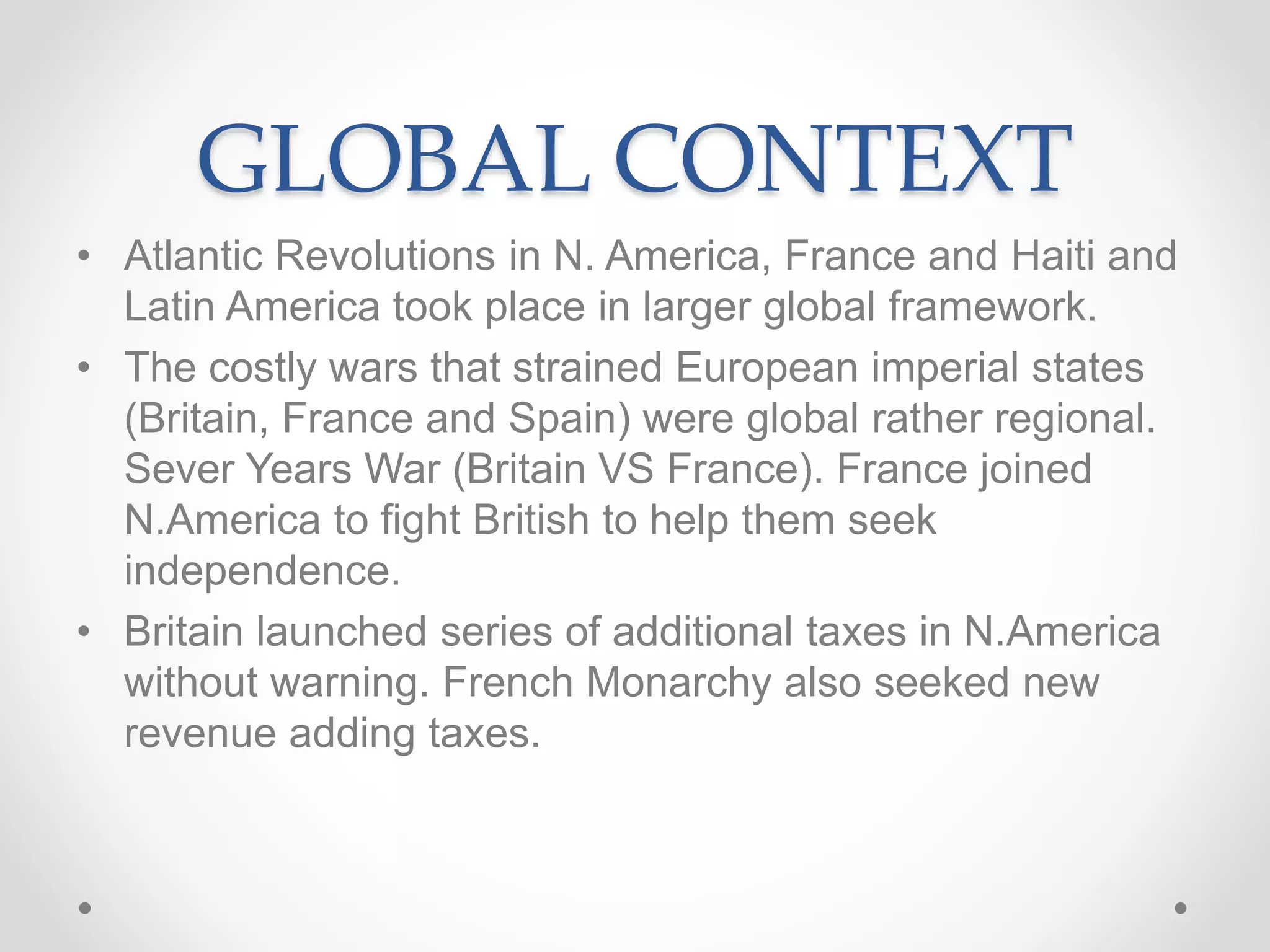 AP WORLD HISTORY: Chapter 16 Atlantic Revolutions: Global Echoes 1750 ...