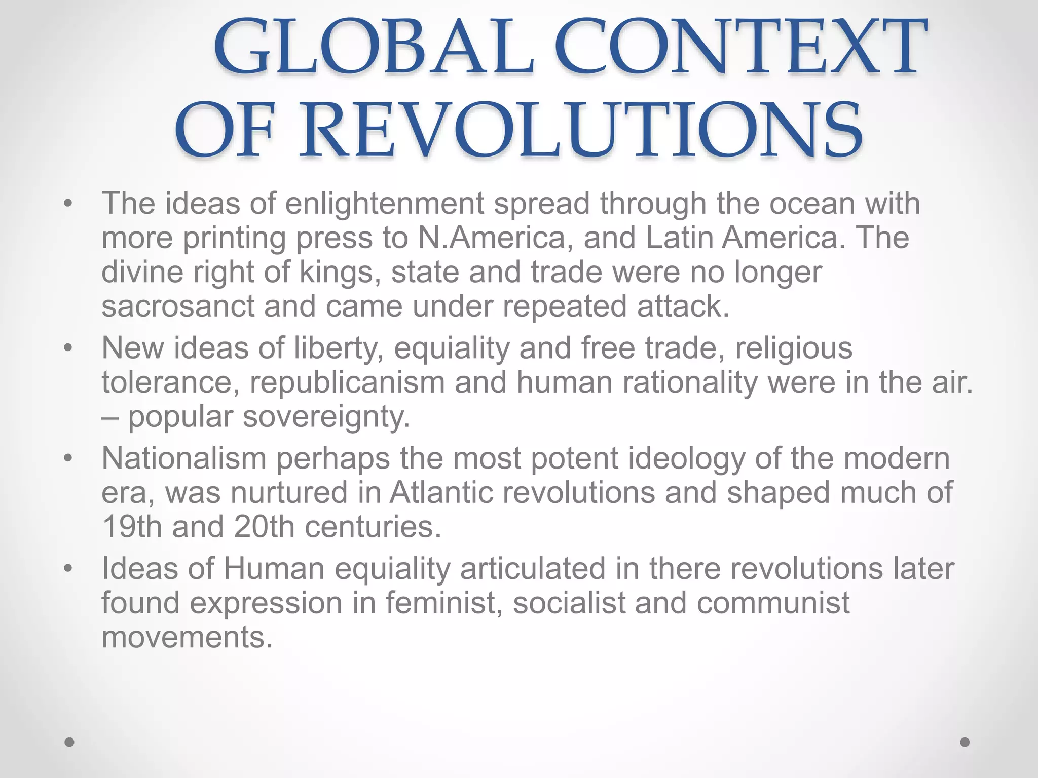 AP WORLD HISTORY: Chapter 16 Atlantic Revolutions: Global Echoes 1750 ...