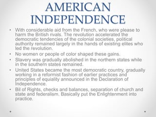 AP WORLD HISTORY: Chapter 16 Atlantic Revolutions: Global Echoes 1750 ...