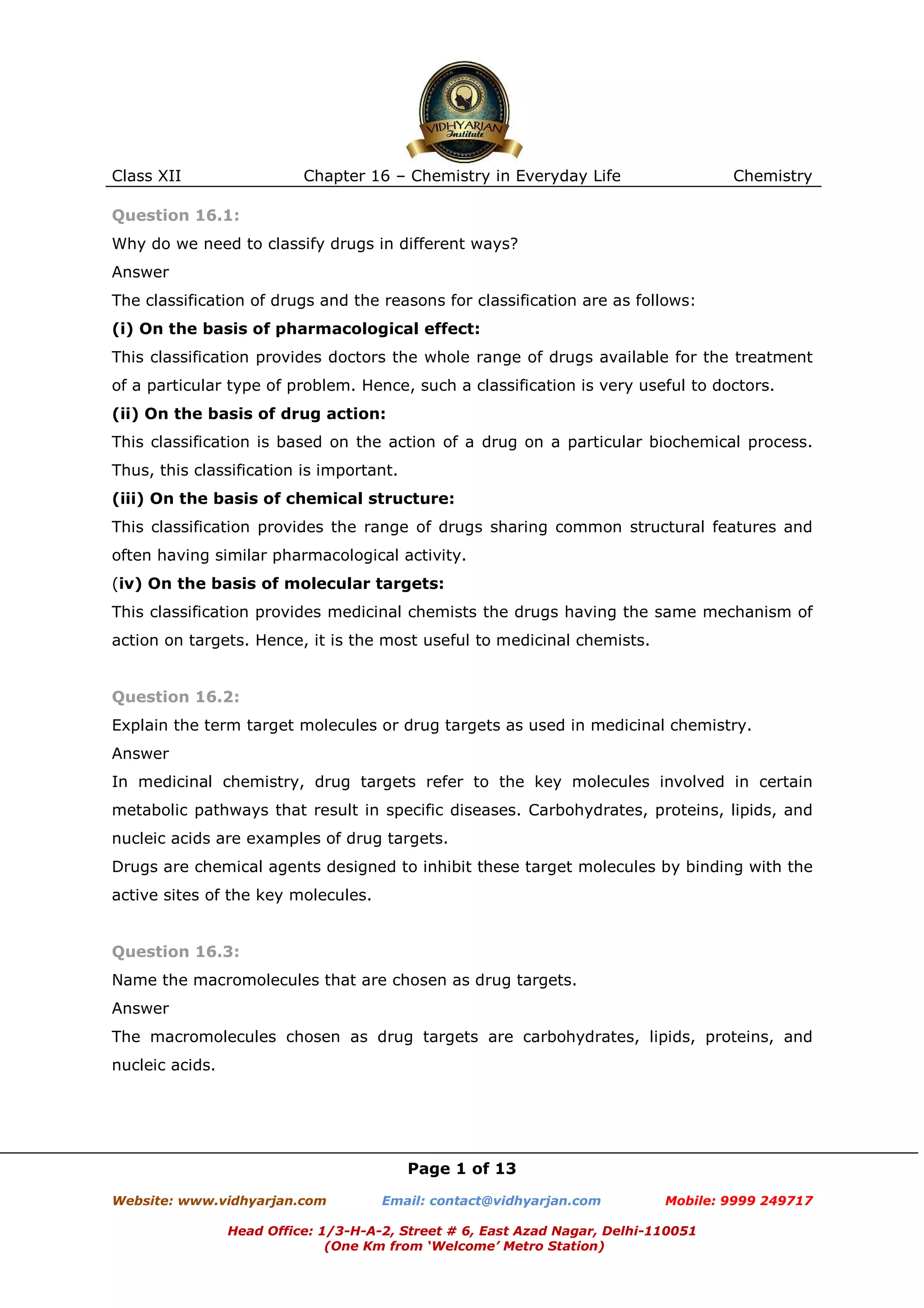 Chapter 16 chemistry in everyday life | PDF