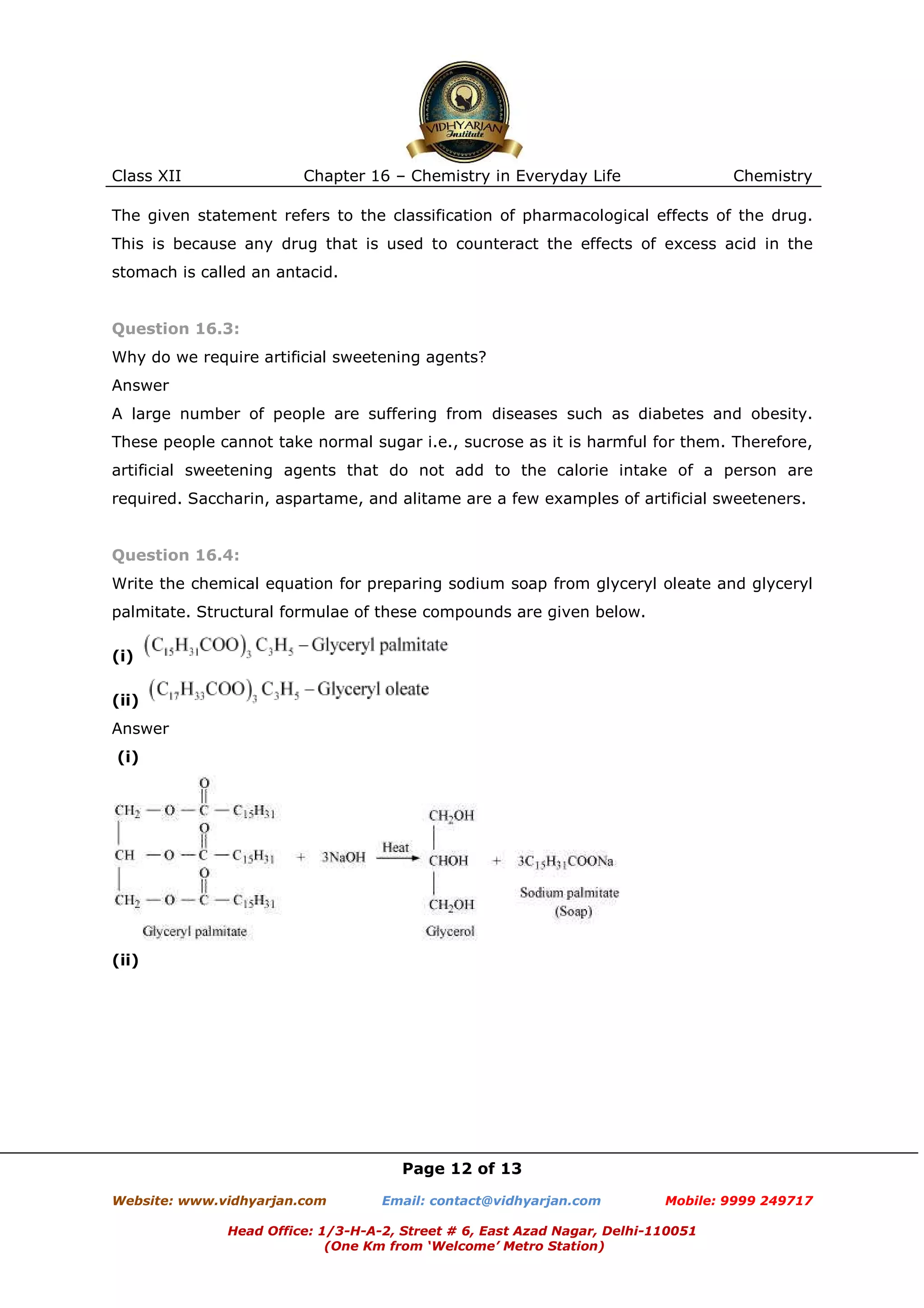 Chapter 16 chemistry in everyday life | PDF