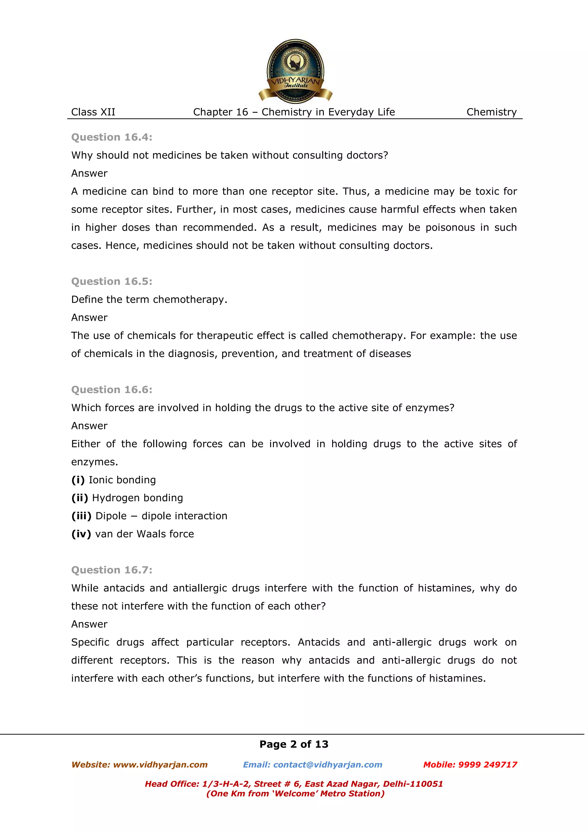 Chapter 16 chemistry in everyday life | PDF