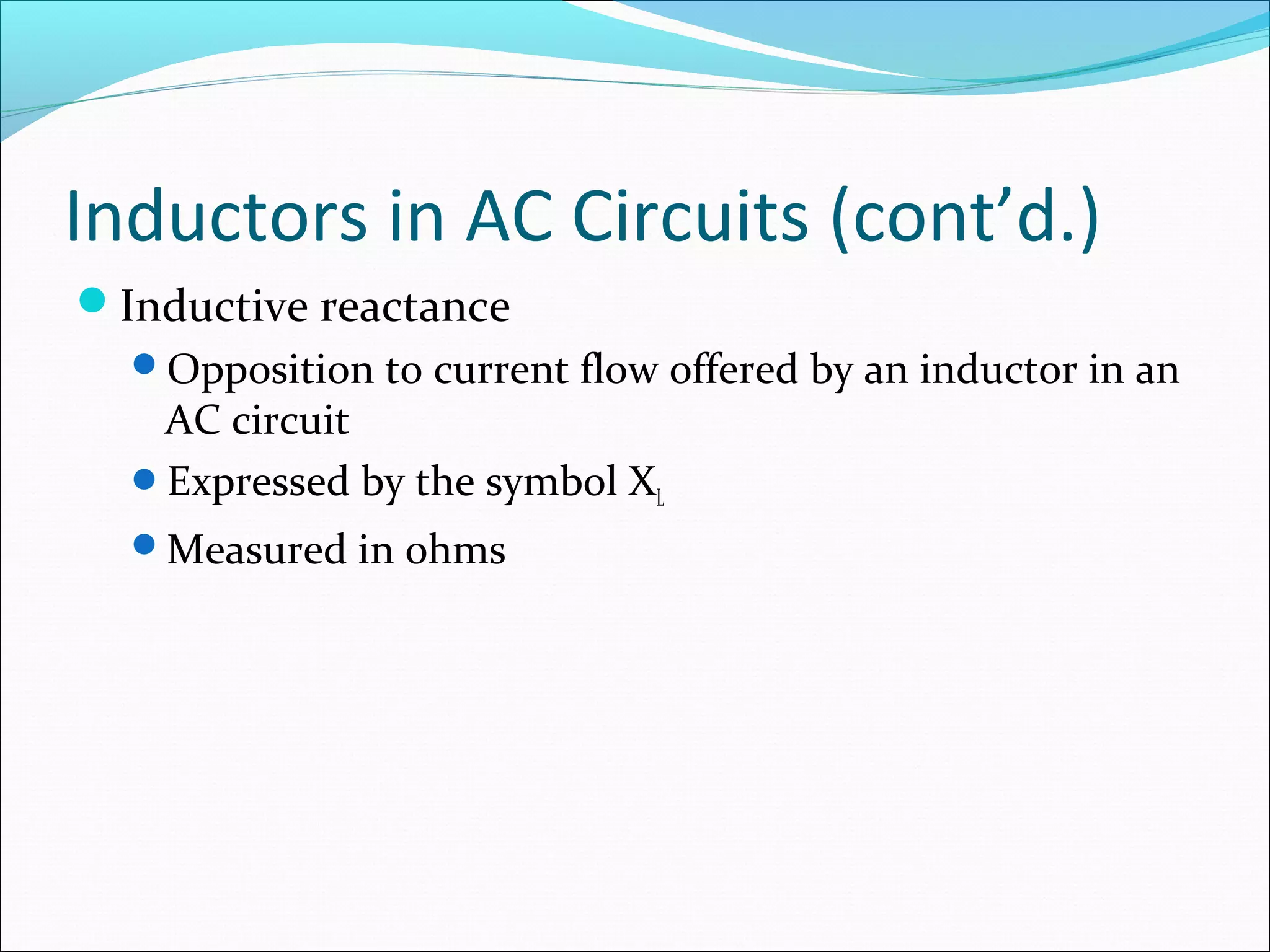 Inductive Ac Circuits Ppt