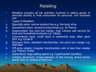 Chapter 16 Managing Retailing Wholesaling Logistics | PPT