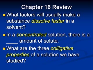 Chapter 16 review | PPTX | Chemistry | Science