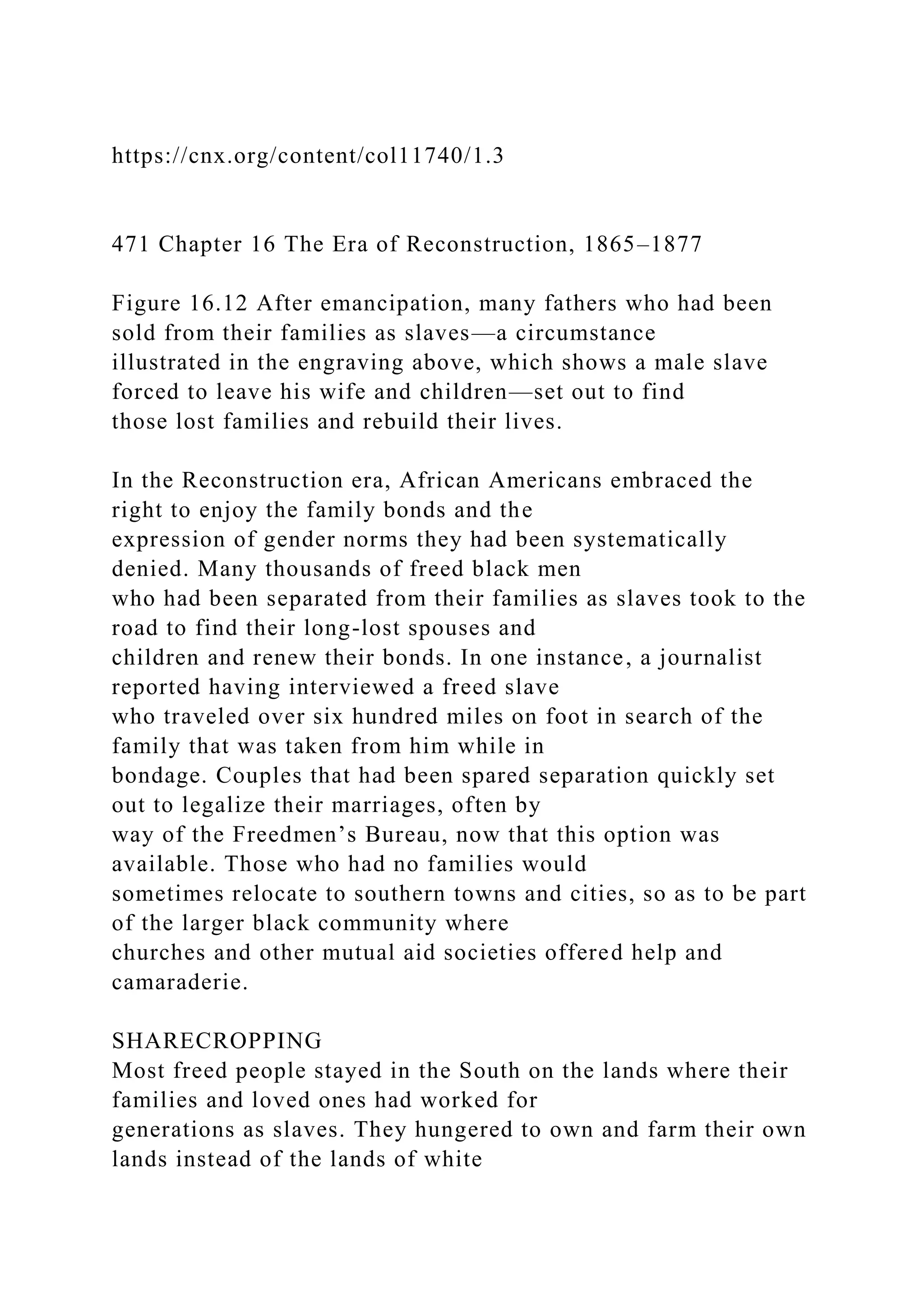 Chapter 16 The Era of Reconstruction, 1865–1877 of U.S. Histo.docx
