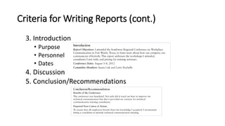 Short, Informal Reports | PPTX